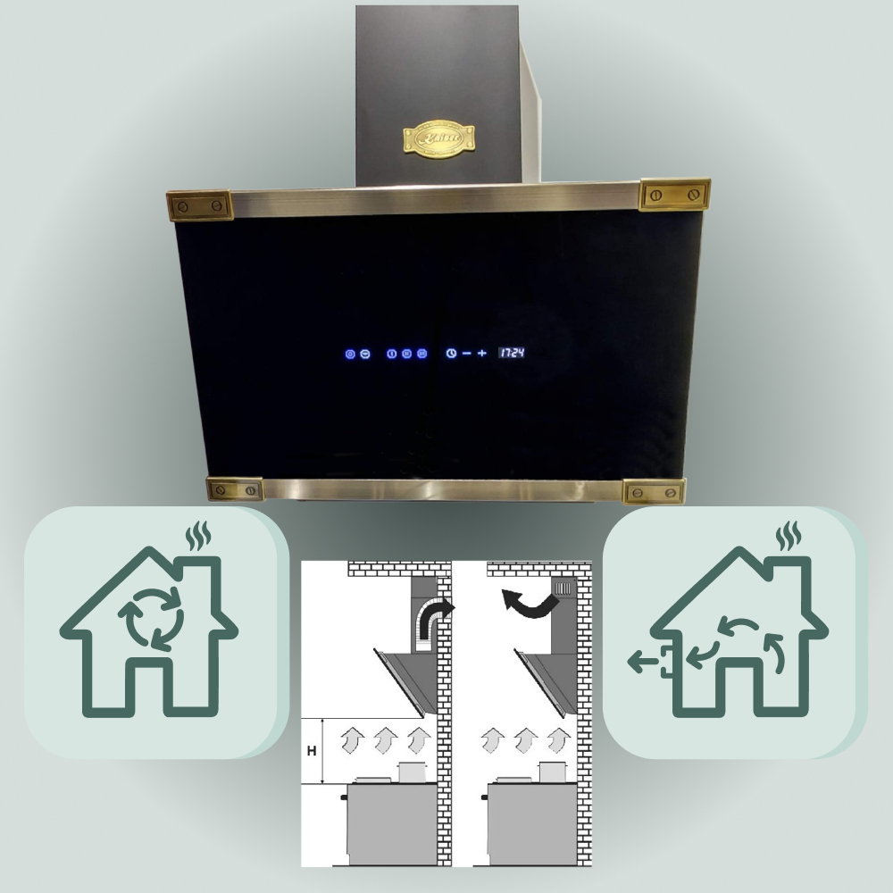 Kaiser AT 6445 AD Eco Kopffreihauben Dunstabzugshaube 60 cm Schwarzglas 1250 m³/h » IB-Elektroniks